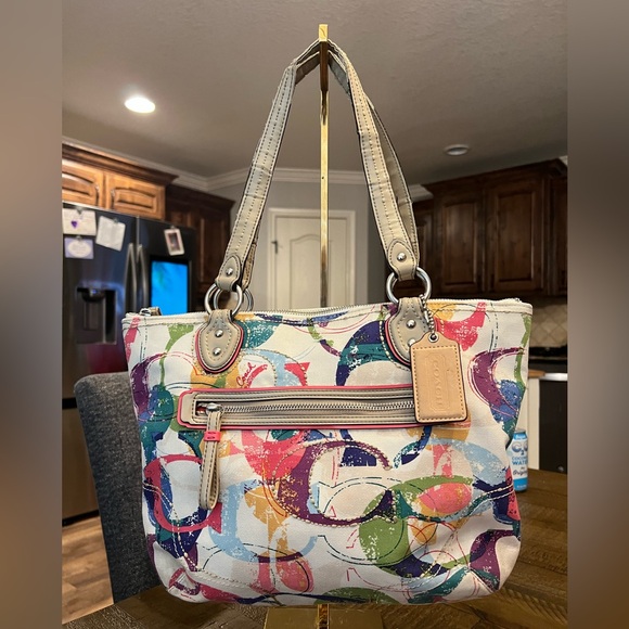 Coach | Bags | Coach Vibrant Multicolor Canvas Tote | Poshmark
